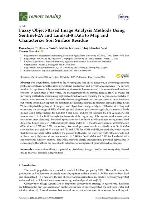 Pdf Fuzzy Object Based Image Analysis Methods Using Sentinel 2a And Landsat 8 Data To Map And