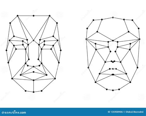 Face Recognition Scanning Grid Stock Vector Illustration Of Geometric