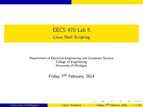 eecs 470 lecture slides lecture 5 eecs 470 lab 5 linux shell