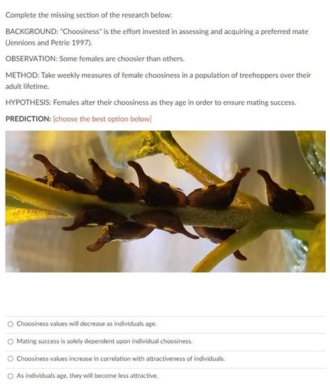solved complete the missing section of the research below