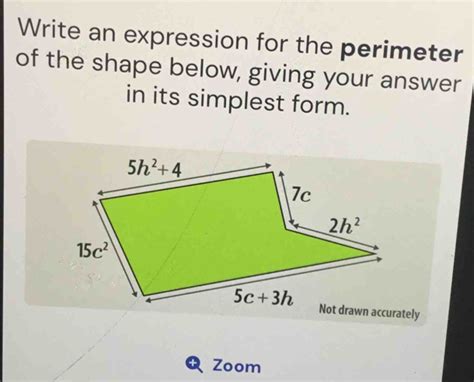 solved write an expression for the perimeter of the shape below