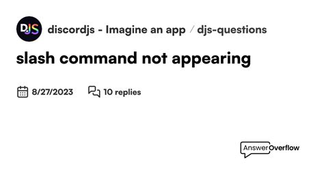 Slash Command Not Appearing Discordjs Imagine An App