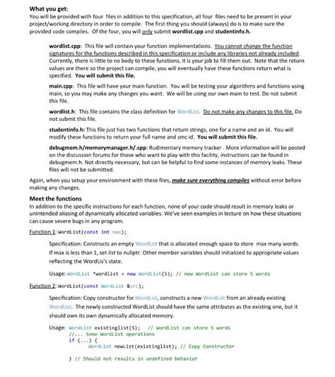 Solved C Help Me Complete This Wordlistcpp File Using
