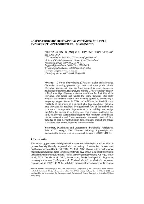 Pdf Adaptive Robotic Fiber Winding System For Multiple Types Of
