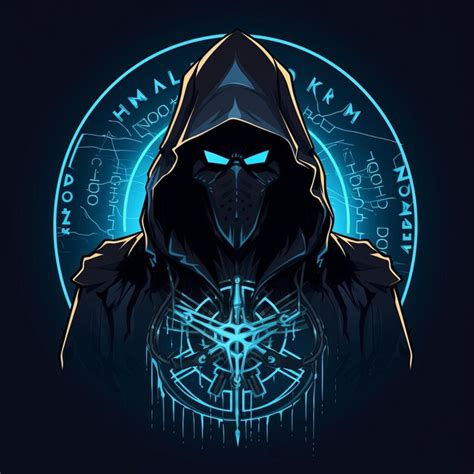 Premium Photo Hooded Hacker Logo Mascot