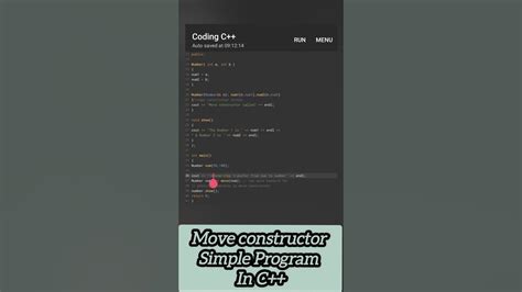 Move Constructor Simple Program In C Program Cppprogramming