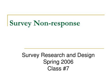 Ppt Survey Non Response Powerpoint Presentation Free Download Id