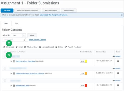 evaluating all files submitted to a submission folder in d2l submissions tools