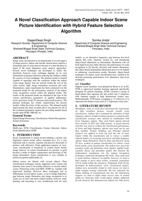 Pdf A Novel Classification Approach Capable Indoor Scene Picture Identification With Hybrid