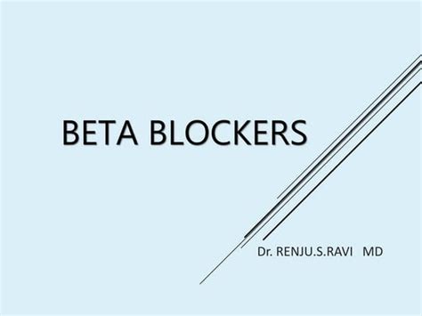 Beta Blockers Pharmacology Pptx