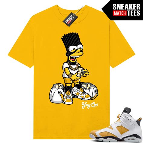 Jordan 6 Yellow Ochre Sneaker Match Tees Yellow Gold Yng Ceo Shiesty Bart