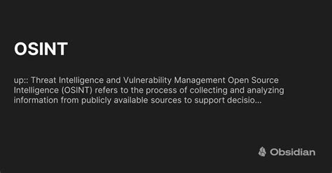 Osint Obsidian Publish