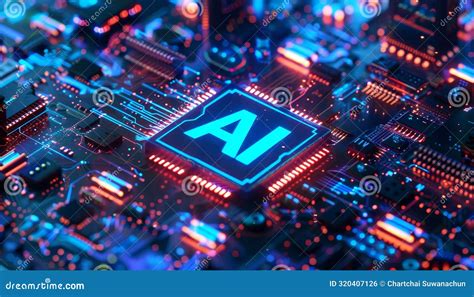 Glowing Chip With Ai Letters Concept Of Artificial Intelligence Technology By Ai Generated