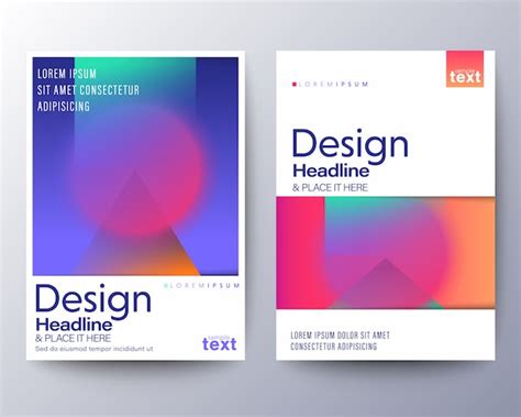 그라데이션 및 기하학적 커버 프리미엄 벡터