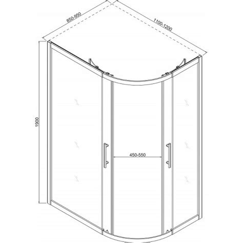 Душ кабина, 85-95х110-120х190 см, черен | HomeZONA