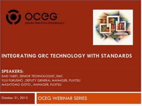 Integrating Grc Technology With Standards Oceg