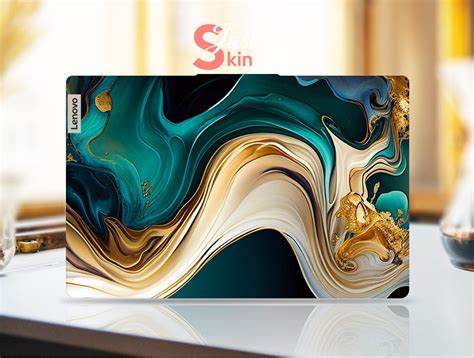 Lenovo Yoga Skin Laptop Gifts Personalized Distinctive Green Marble Texture Vinyl Decal For