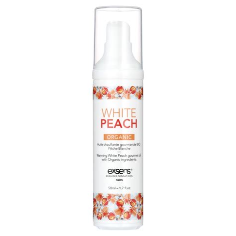 Exsens Organic White Peach Gourmet Warming Intimate Massage Oil Flavored All Natural Vegan