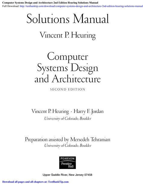computer systems design and architecture 2nd edition heuring solutions