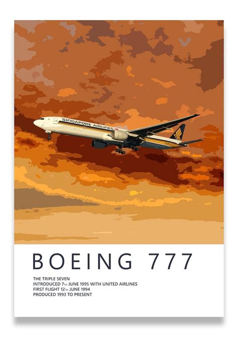 Singapore Airlines Boeing 777 Poster T For Pilot Aviation Poster