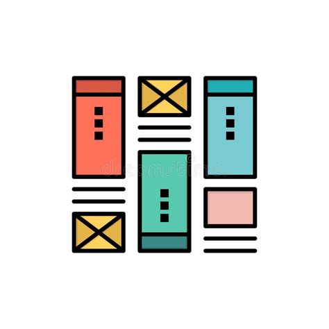 Wire Framing Sketching Wireframe Idea Flat Color Icon Vector Icon Banner Template Stock