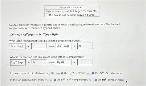 solved enter electrons as e e smallest possible integer