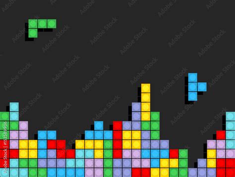 Game Tetris Pixel Bricks Colorfull Game Background Stock Vector Adobe Stock