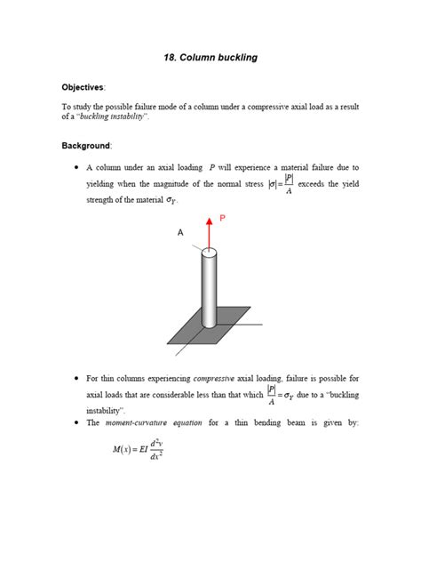 18 Column Buckling Pdf Buckling Strength Of Materials