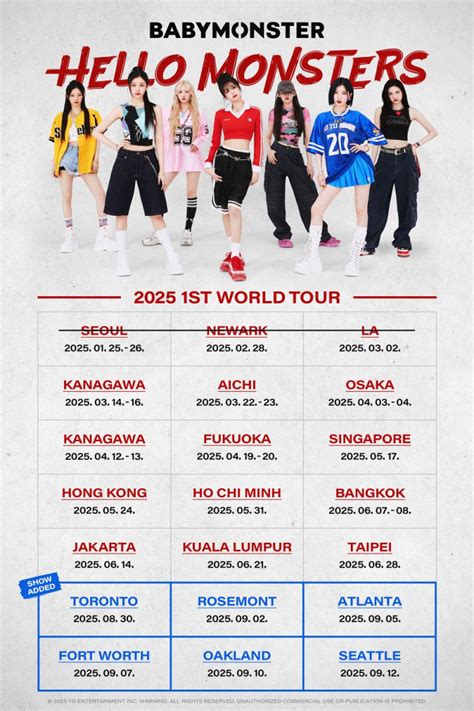 베이비몬스터 데뷔 첫 월드투어 북미 공연 대폭 확대