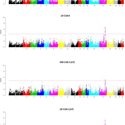 Manhattan Plots Depicting The Genome Wide Significant Associations