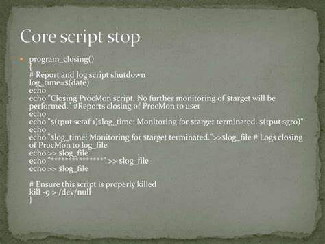 process monitoring in unix shell scripting ppt