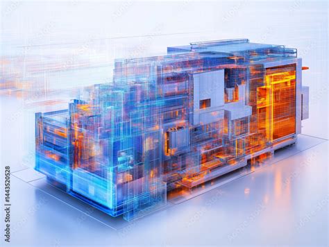 Ilustración De Stock Digital Twin Virtual Simulation Smart
