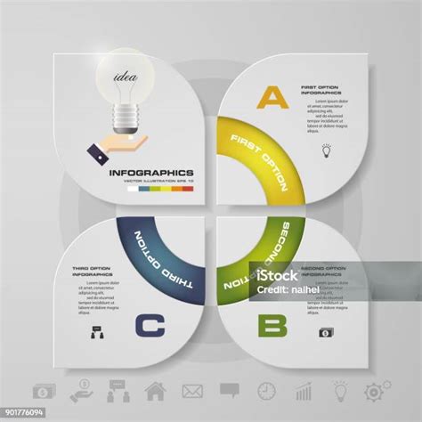 3 Steps Process Simpleeditable Abstract Design Element Vector Stock
