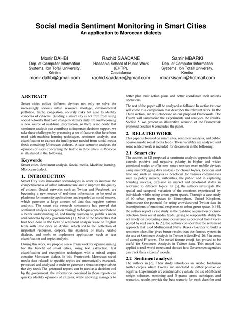 Pdf Citizen Sentiment Analysis In Social Media Moroccan Dialect As