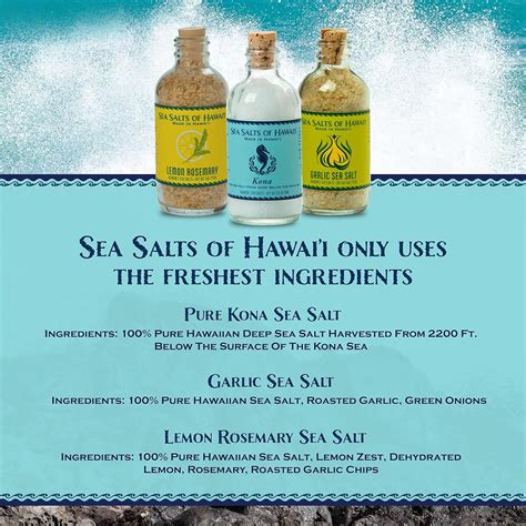 Buy Sea Salts Of Hawaii Variety 3 Pack Pure Kona Hawaiian Salt