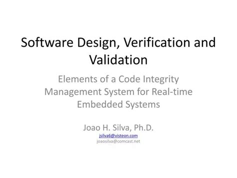 ppt software design verification and validation powerpoint presentation id 538294