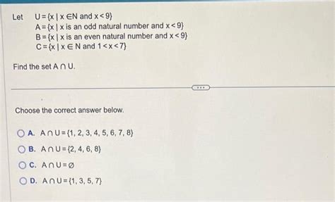 Solved Let U XxN And X