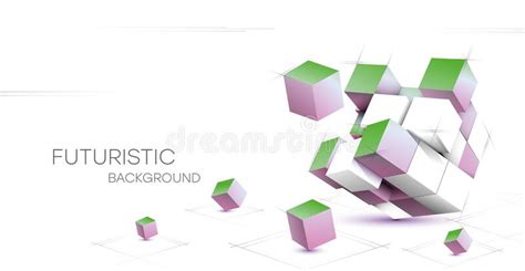 3d Abstract Background With Cubes Volumetric Abstract Background Connection From Geometric