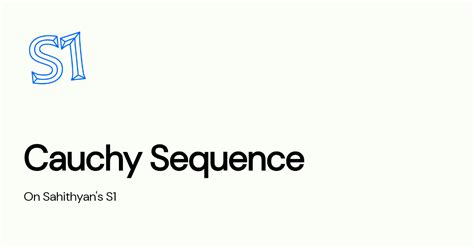 cauchy sequence sahithyan s s1