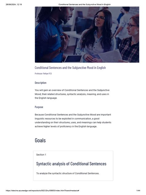 4 Conditional Sentences And The Subjunctive Mood In English Pdf