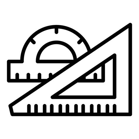 Protractor Angle Ruler Icon Outline Style 14341301 Vector Art At Vecteezy