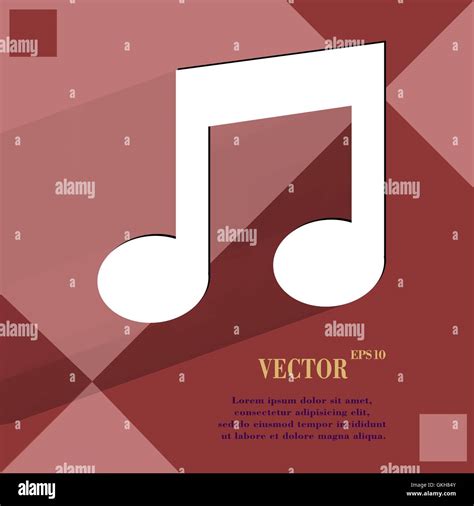 Music Note Flat Modern Web Design On A Flat Geometric Abstract Background Stock Vector Image