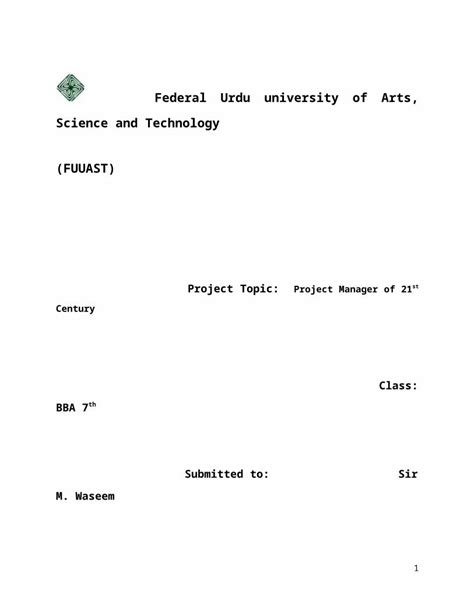 Docx Topic Project Manager Of 21st Century Member Numan Ejaz Dokumentips