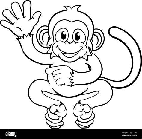 Monkey Dibujo Animado Schwarzweiß Stockfotos Und Bilder Alamy