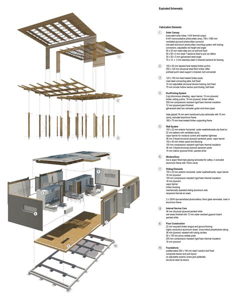 House Exploded View Technical Drawing