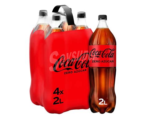 Coca-Cola Zero Refresco de cola Zero azúcar Pack 4 botellas de 2 l