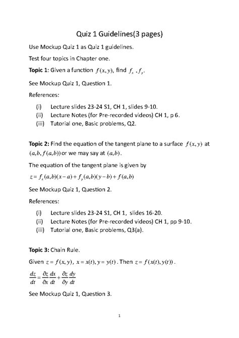 Ma1511 Quiz 1 Guidelines 1 Quiz 1 Guidelines 3 Pages Use Mockup Quiz 1 As Quiz 1 Guidelines