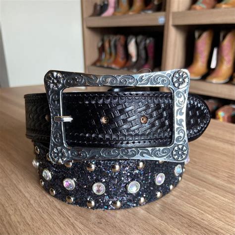 Cinto Feminino Preto Glitter Master Centauro Agrovet