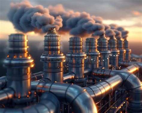 Industrial Smoke Stacks Pollution Environmental Damage Air Quality