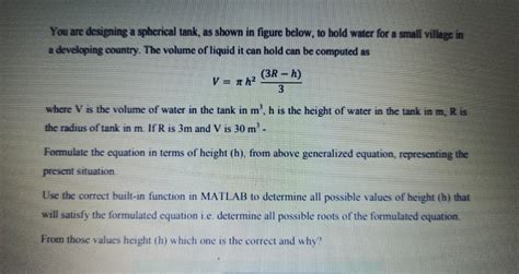 Solved Use The Correct Function In Matlab To Determine All